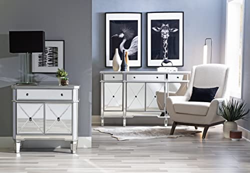 Powell Company Mirrored 4-Door 3-Drawer Console