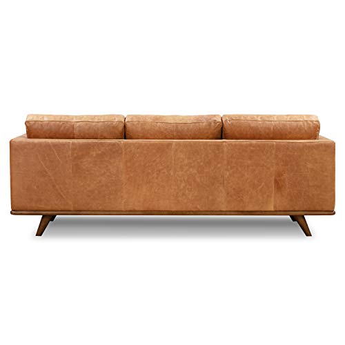 POLY & BARK Nolita Sofa in Full-GrainĀ Pure-Aniline Italian Leather, Cognac Tan