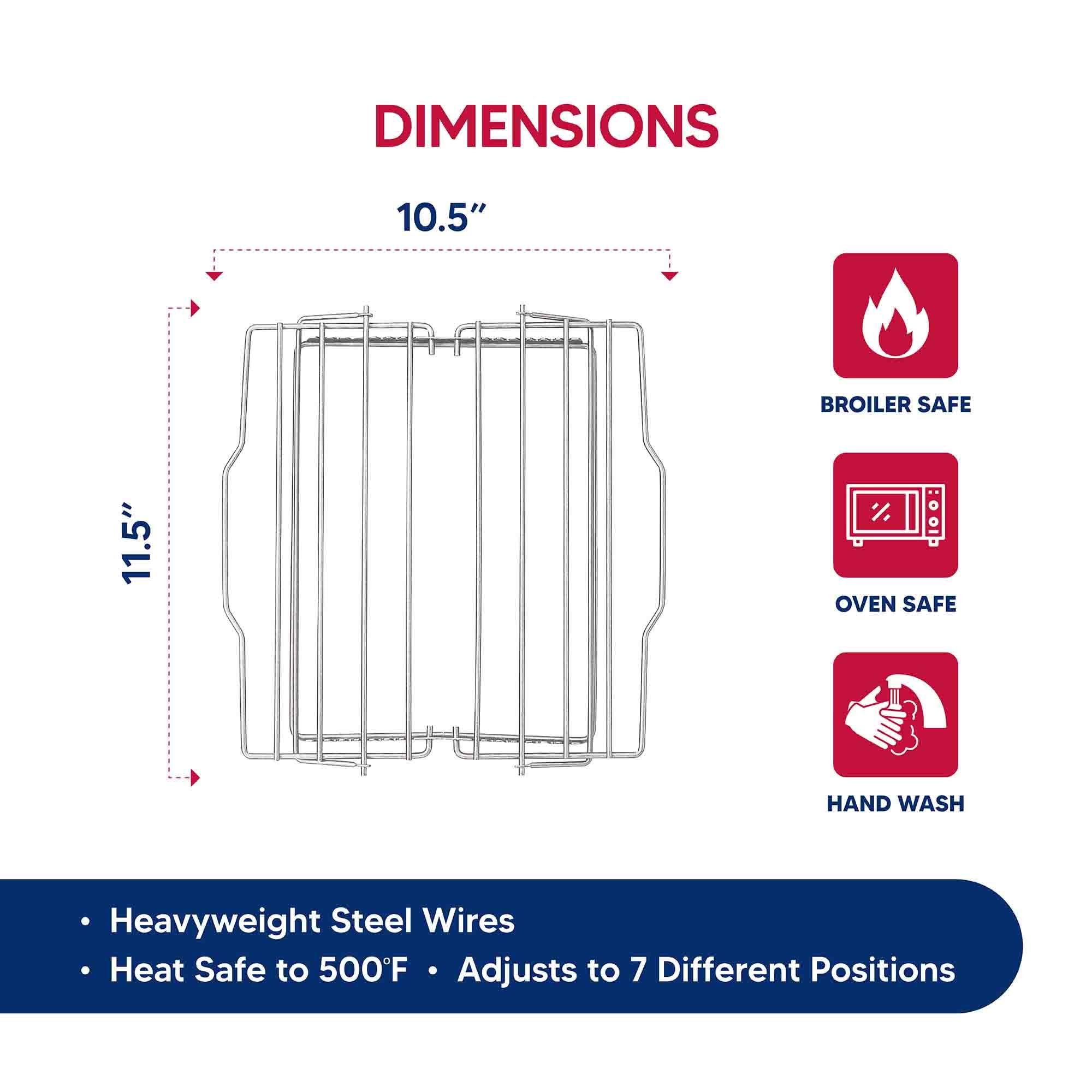 HIC Harold Import Co. Adjustable Baking Broiling Roasting Racks, Chrome Plated Steel Wire