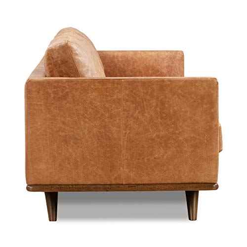 POLY & BARK Nolita Sofa in Full-GrainĀ Pure-Aniline Italian Leather, Cognac Tan