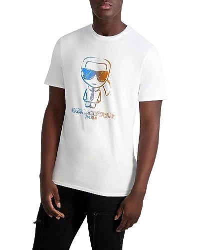 Karl Lagerfeld Paris Men's Soft Cotton Everyday Sportswear T-Shirt, White, Large