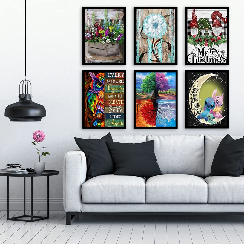 6 Pack Diamond Painting Frames, Frames for 12x16in/30x40cm Diamond Painting Canvas, Diamond Painting Frames for Diamond Painting Display and Protection, Home Wall Office Decor