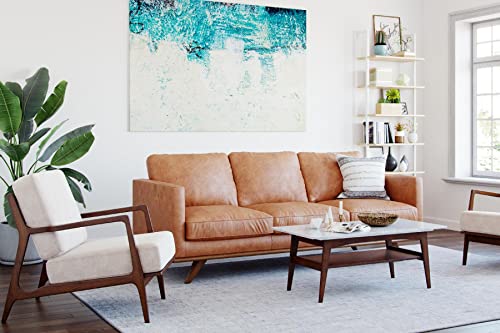 POLY & BARK Nolita Sofa in Full-GrainĀ Pure-Aniline Italian Leather, Cognac Tan