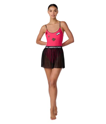 Karl Lagerfeld Paris Women's Standard Swim One Piece, Raspberry, Small