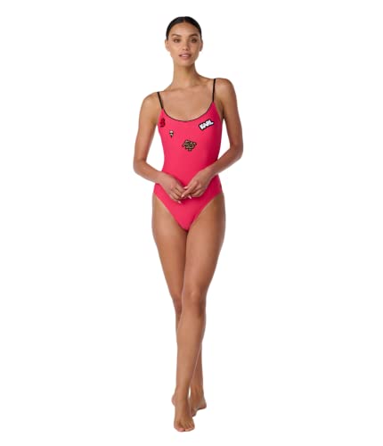 Karl Lagerfeld Paris Women's Standard Swim One Piece, Raspberry, Small