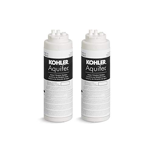 Kohler K-77688-NA Aquifer Replacement Filter Cartridge (2 Pack), 2 Count (Pack of 1), White