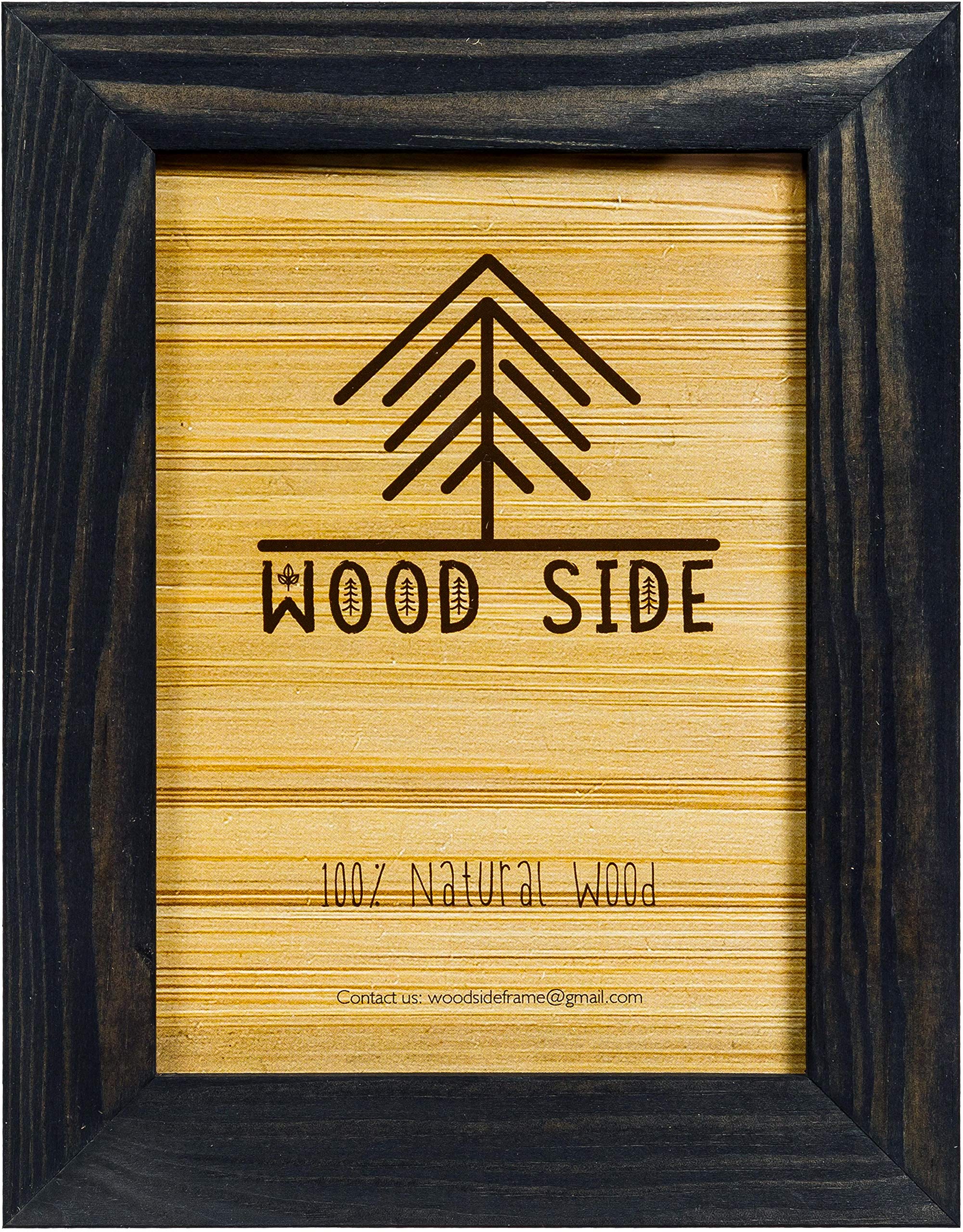 Rustic Wooden Poster Picture Frame 16x20 - Natural Solid Eco Distressed Wood for Wall Mounting Photo Frame - Charcoal
