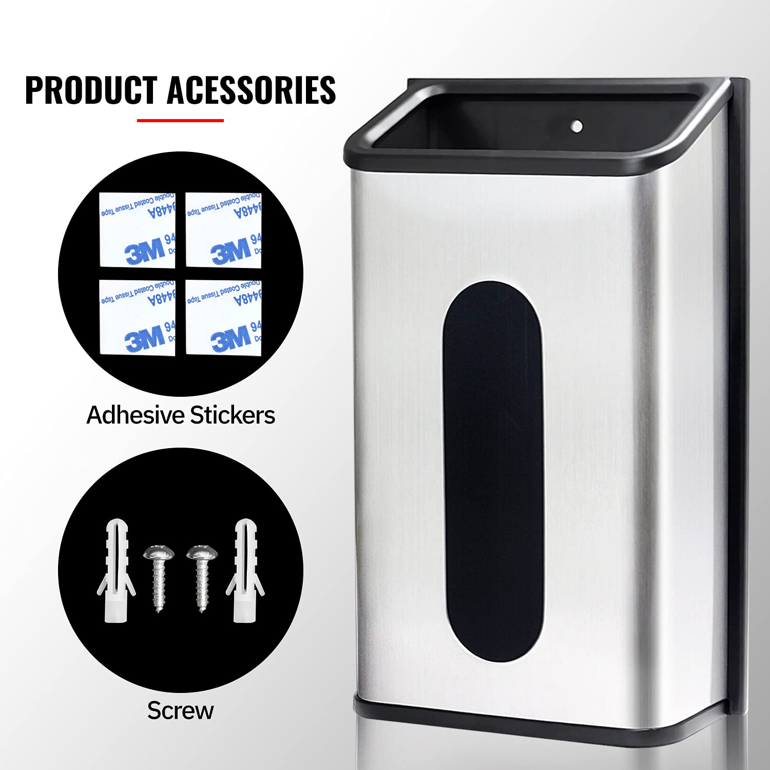Wall Mount Grocery Plastic Bag Holder and Dispenser for Bags,LINAN Stainless Steel Saver, Anti-Fingerprints, Silver, Brushed Stainless Steel