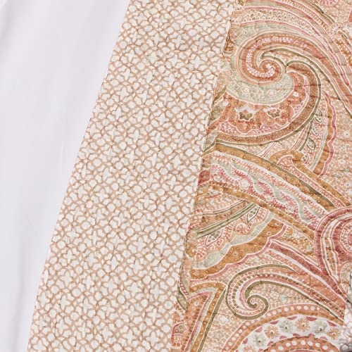 Levtex Home Spruce Coral Quilt Set - King Quilt + Two King Pillow Shams - Paisley Pattern in Coral and Tan - Quilt Size (106 x 92) and Pillow Sham Size (36 x 20) - Reversible Pattern - Cotton