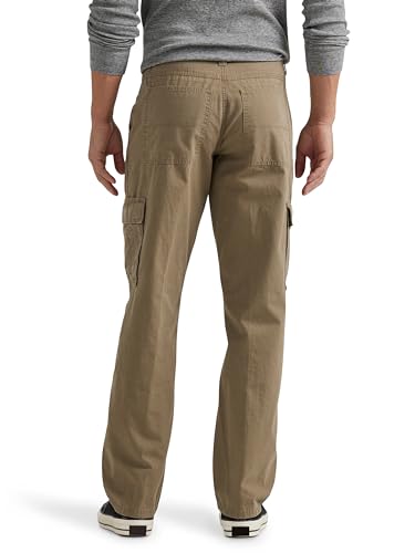 Wrangler Authentics Men's Twill Relaxed Fit Cargo Pant (Logan), Military Khaki Ripstop, 40W x 29L