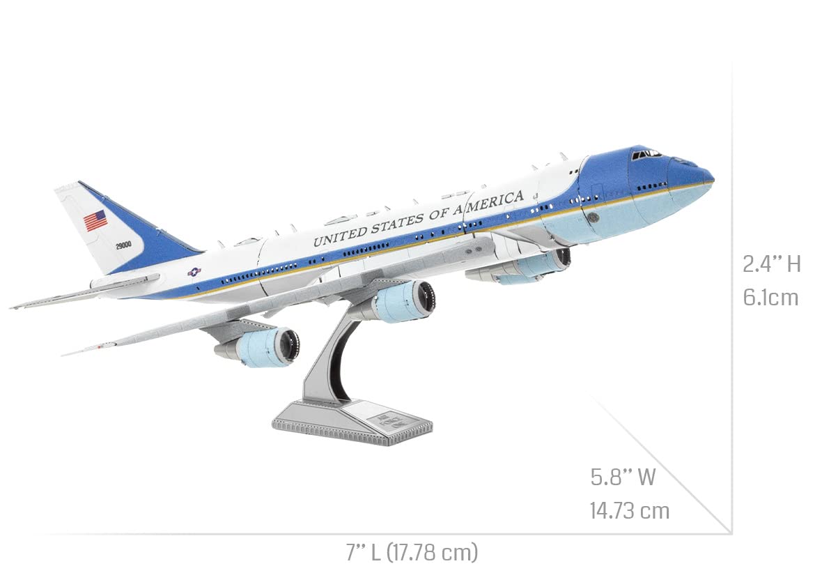 Fascinations Metal Earth Air Force One 3D Metal Model Kit Bundle with Tweezers