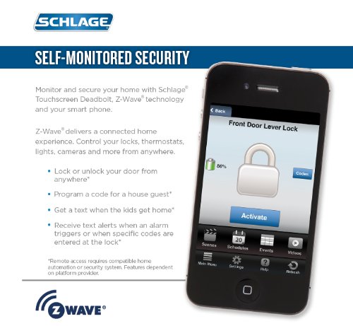 SCHLAGE Connect Camelot Touchscreen Deadbolt Smart Lock w/ Alarm (Aged Bronze)