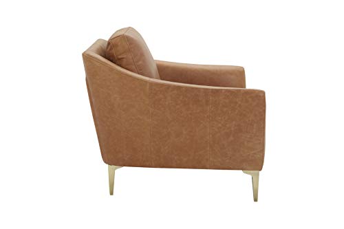 Amazon Brand β Rivet Alonzo Contemporary Leather Living Room Accent Chair, 39"W, Cognac