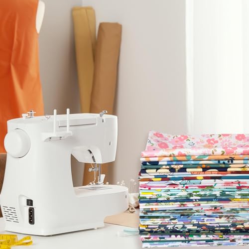 Cotton Quilting Fabric 10 Pcs 20" x 20" Fat Quarters Fabric Bundles Floral Fabric Squares for Quilting, DIY Sewing Project, Patchwork, Misscrafts, Crafting(50cm x 50cm)