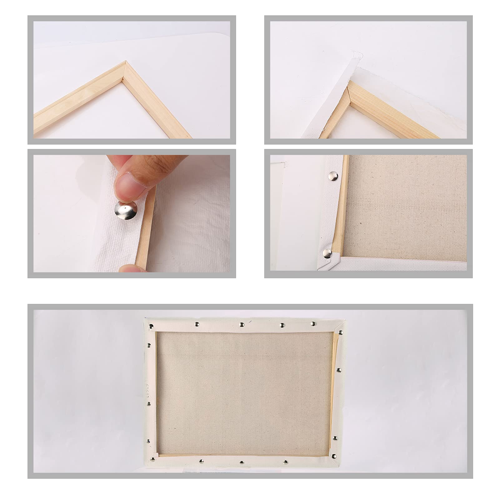 Caydo 2 Pack Canvas Stretcher Bars Kit, 12x16 Inch Removable Canvas Wooden Frames for Prints, Oil Paintings, Paint by Numbers & Poster
