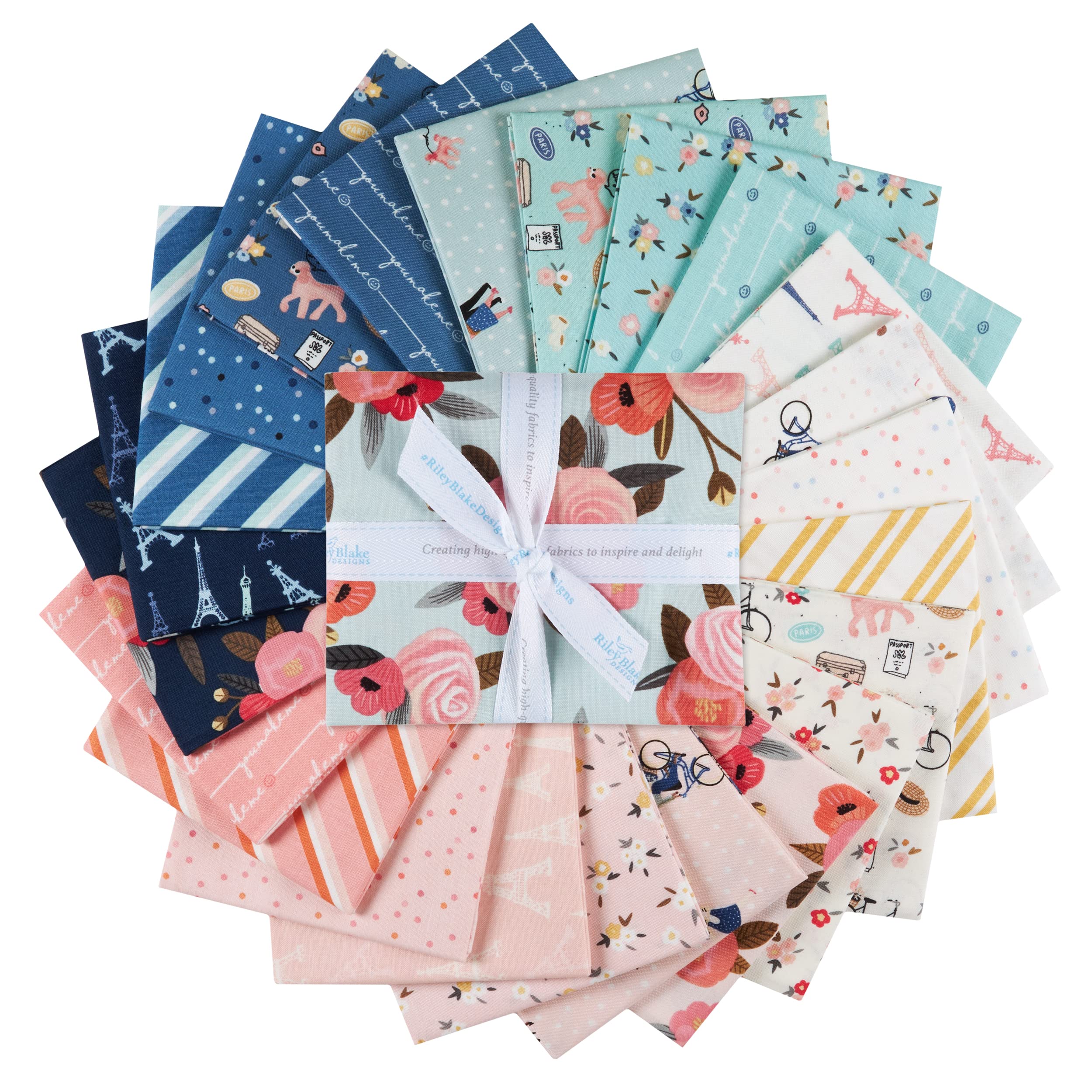 Riley Blake Designs Riley Blake Saturday in Paris Fat Quarter Bundles 24pcs, Multi