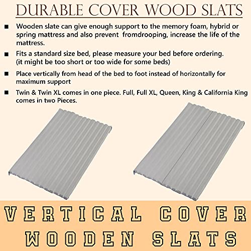 Treaton, 0.75-Inch Vertical Mattress Support Wooden Bunkie Board/Slats with Cover, Twin, Grey