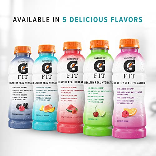 Gatorade Fit Electrolyte Beverage, Healthy Real Hydration, Cherry Lime, 16.9 Fl Oz (Pack of 12)