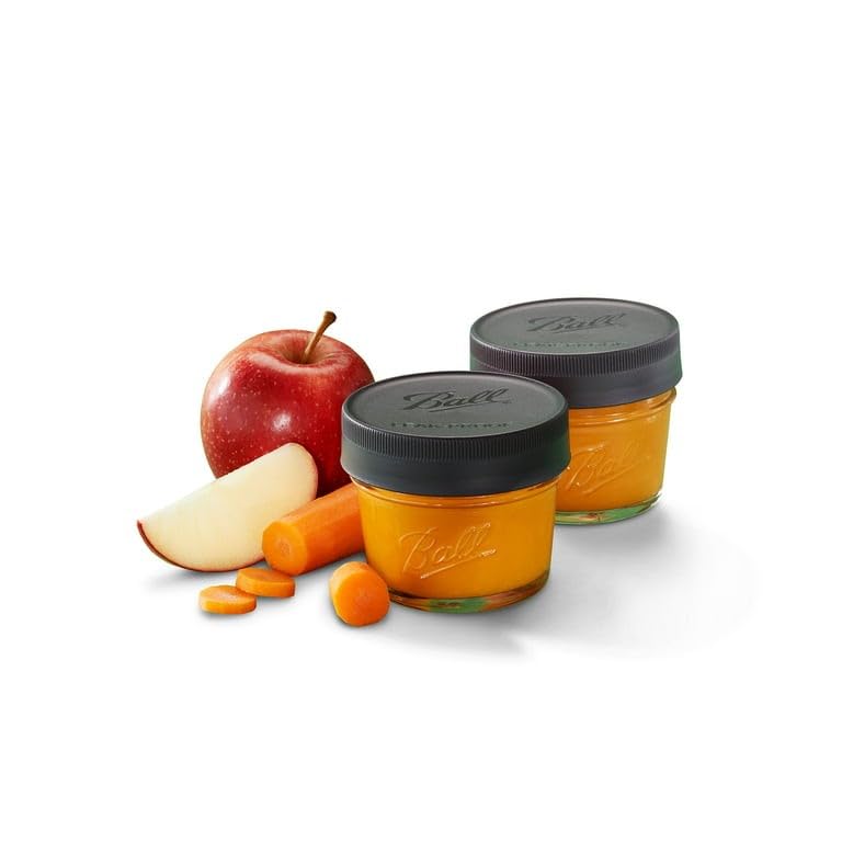 Ball Smooth Sided Regular Mouth Glass Mason Jars, 4 oz, 4 Pack