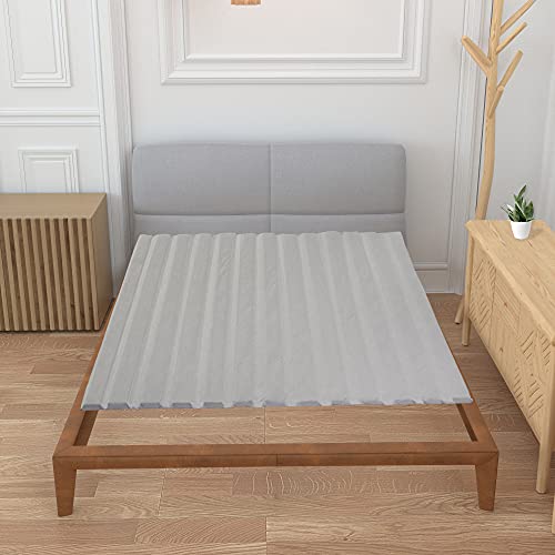 Treaton, 0.75-Inch Vertical Mattress Support Wooden Bunkie Board/Slats with Cover, Twin, Grey