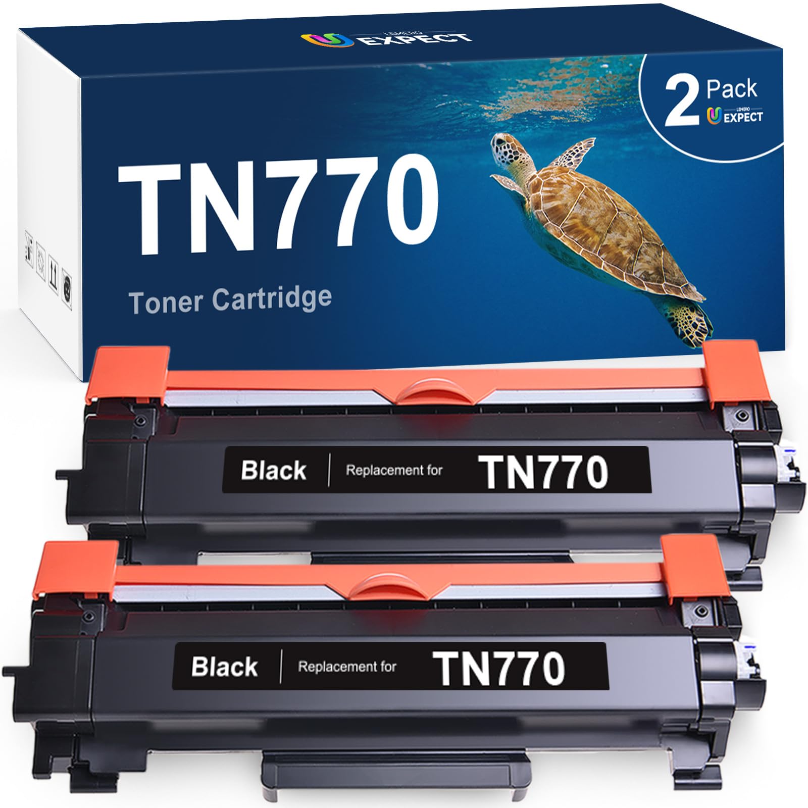 LemeroUexpect Compatible Toner Cartridge Replacement for Brother TN770 TN-770 TN760 Super High Yield Toner for HL-L2370DW HL-L2370DWXL MFC-L2750DW MFC-L2750DWXL (Black, 2-Pack)