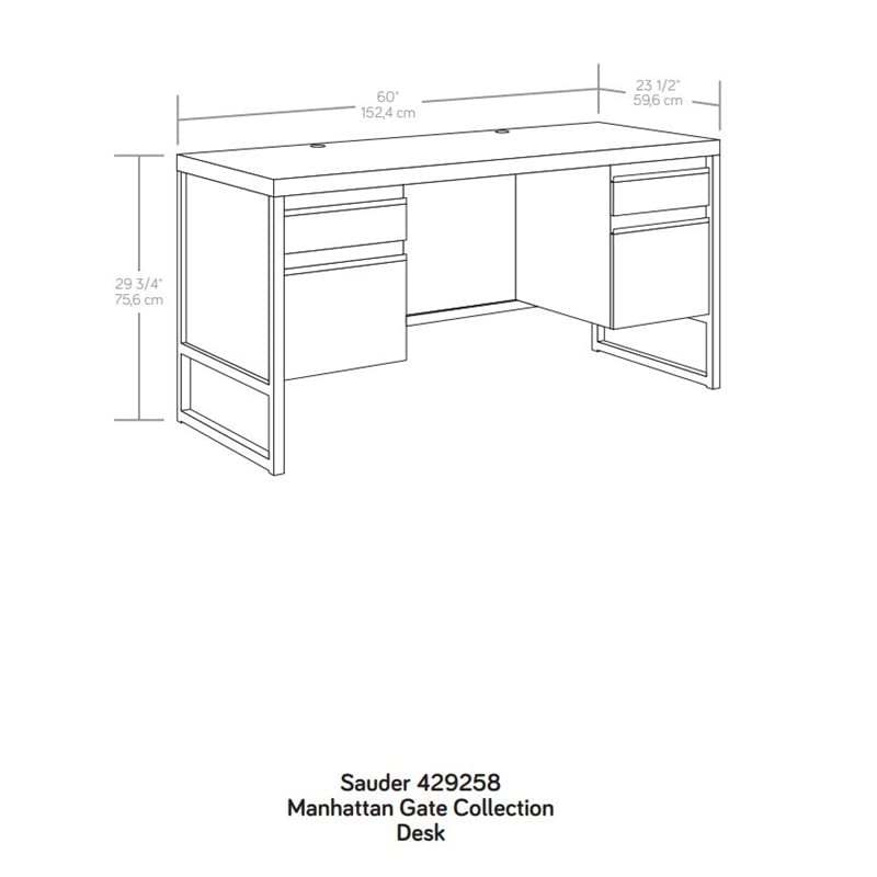 Sauder Manhattan Gate Engineered Wood Computer Desk in Mystic Oak