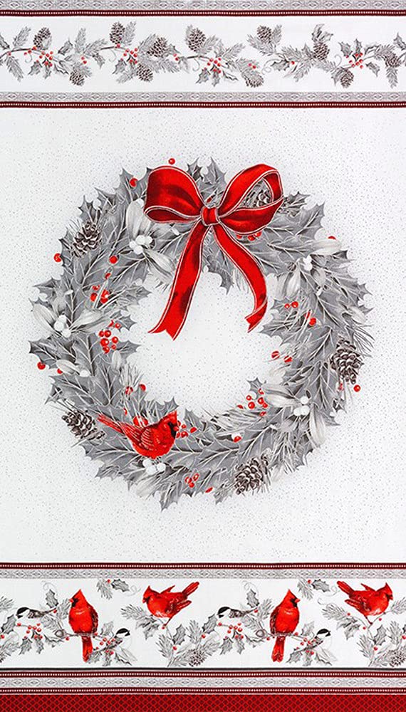 Robert Kaufman Kaufman Metallic Winter's Grandeur Fat Quarter Bundles 19pcs, Scarlet Yard