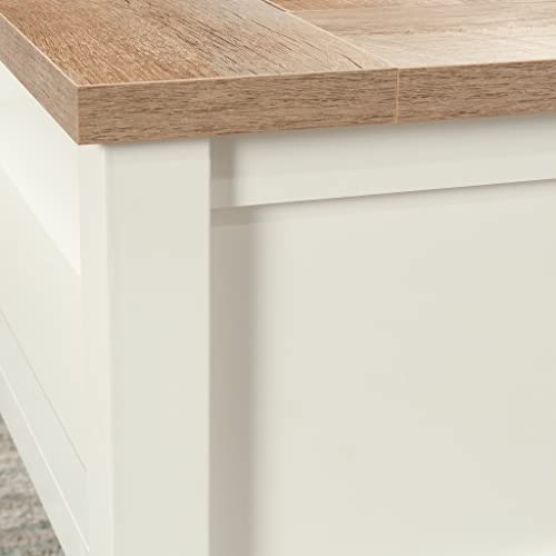 Sauder Cottage Road Coffee Gaming Table with Removable Top, Soft White Finish