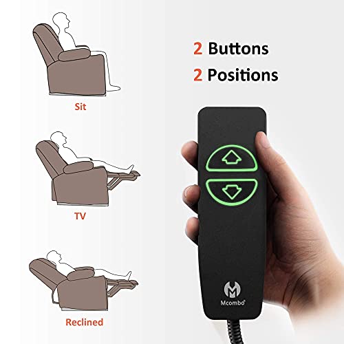 MCombo Fabric Electric Power Recliner Chair with Heat and Massage, Cup Holders, USB Ports, Extended Footrest, Cloth Powered Reclining for Living Room 8015