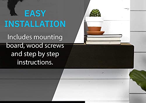 MANTELSDIRECT Dakota Floating Pine Wood Fireplace Mantel Shelf - Coffee Bean Color 72" Beautiful Wooden Rustic Shelf Perfect for Electric Fireplaces and More! Mantels Direct
