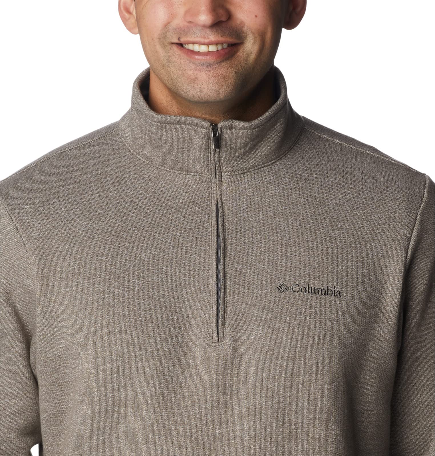 Columbia Men's Great Hart Mountain III Half Zip, Boulder Heather, Large