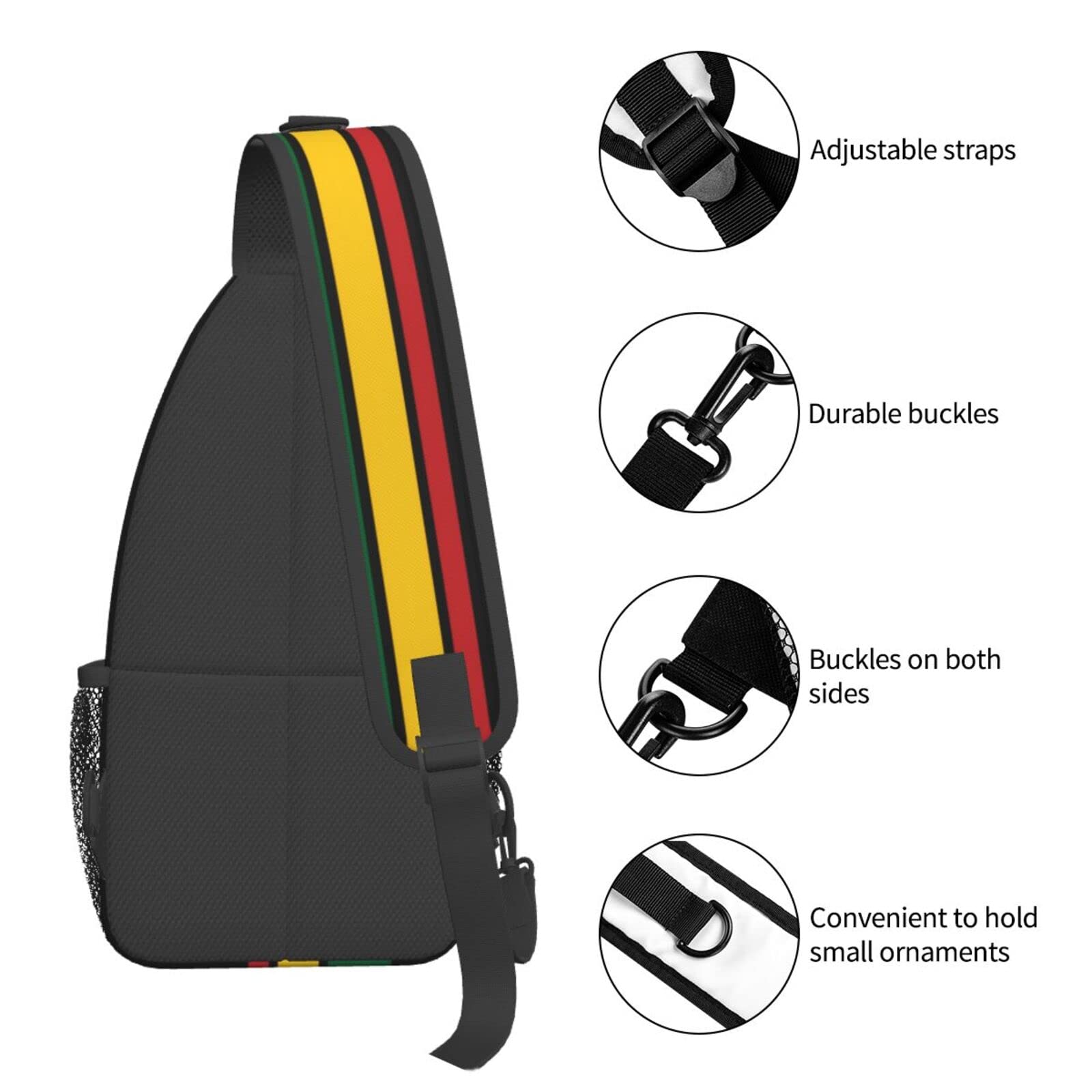 Gelxicu Vintage Jamaican Flag Sling Backpack Travel Hiking Daypack Cute Jamaica Flag Crossbody Shoulder Bag