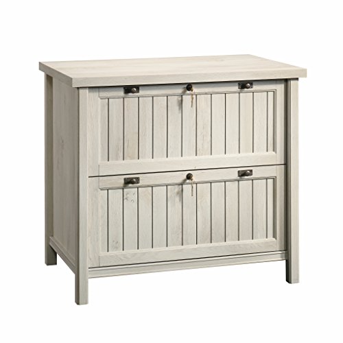 Sauder Edge Water Computer Desk, Chalked Chestnut & Costa Lateral File, Chalked Chestnut Finish