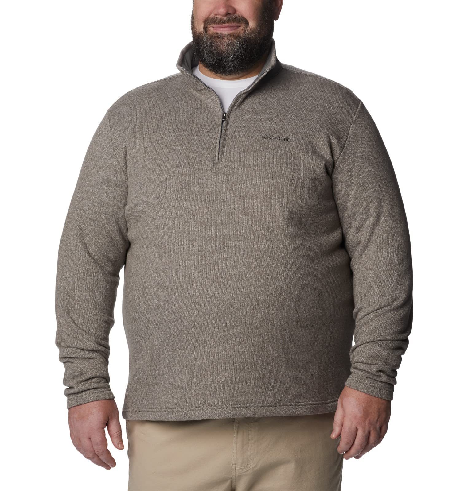 Columbia Men's Great Hart Mountain III Half Zip, Boulder Heather, Large