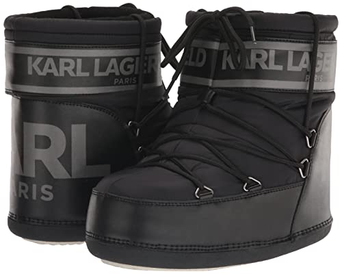 Karl Lagerfeld Paris Women's Pavan Winter Bootie Ankle Boot, Black, 6