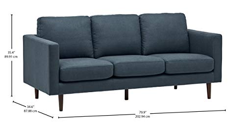 Amazon Brand – Rivet Revolve Modern Upholstered Sofa Couch, 80"W, Denim Blue