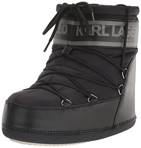 Karl Lagerfeld Paris Women's Pavan Winter Bootie Ankle Boot, Black, 6