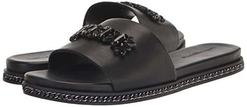 Karl Lagerfeld Paris womens Slide Sandal, Black, 10 US