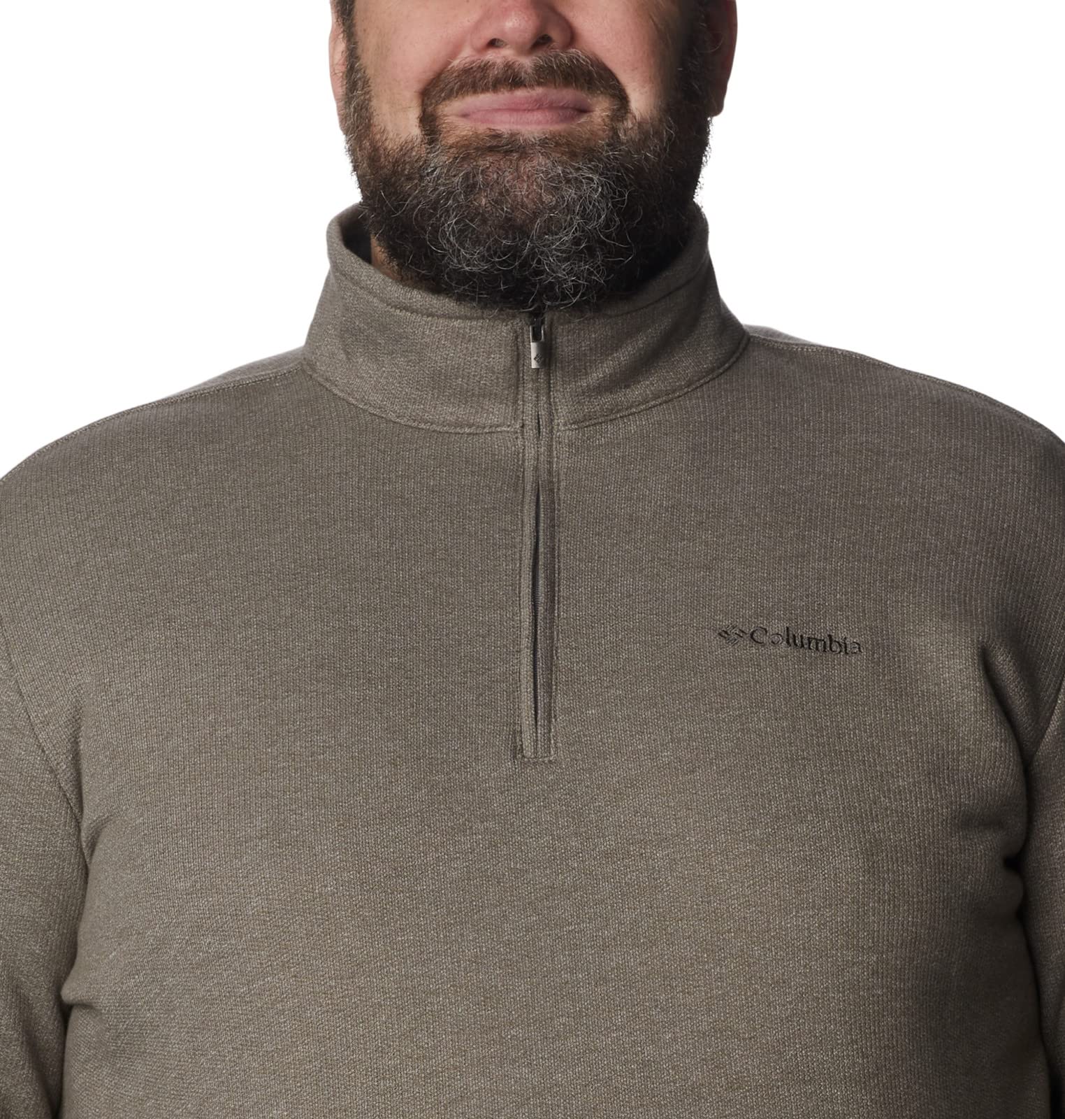 Columbia Men's Great Hart Mountain III Half Zip, Boulder Heather, Large