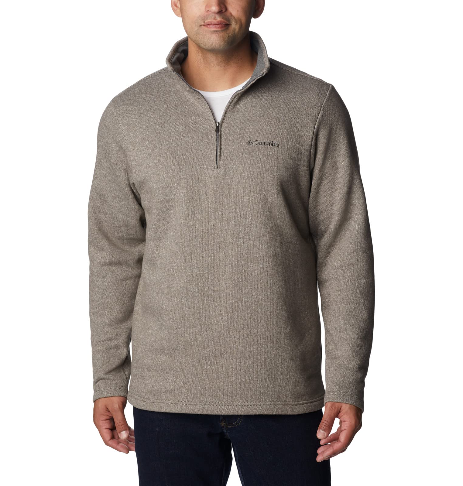 Columbia Men's Great Hart Mountain III Half Zip, Boulder Heather, Large