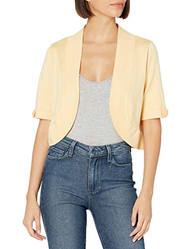 Karl Lagerfeld Paris Women's Bow tie Cardigan, Banana, Small
