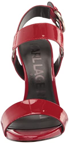 Karl Lagerfeld Paris Women's Cieone Ankle Strap Dress Heeled Sandal, Engine Red, 8