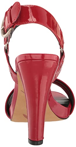 Karl Lagerfeld Paris Women's Cieone Ankle Strap Dress Heeled Sandal, Engine Red, 8