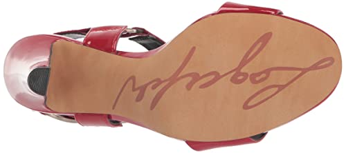 Karl Lagerfeld Paris Women's Cieone Ankle Strap Dress Heeled Sandal, Engine Red, 8