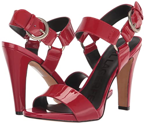 Karl Lagerfeld Paris Women's Cieone Ankle Strap Dress Heeled Sandal, Engine Red, 8