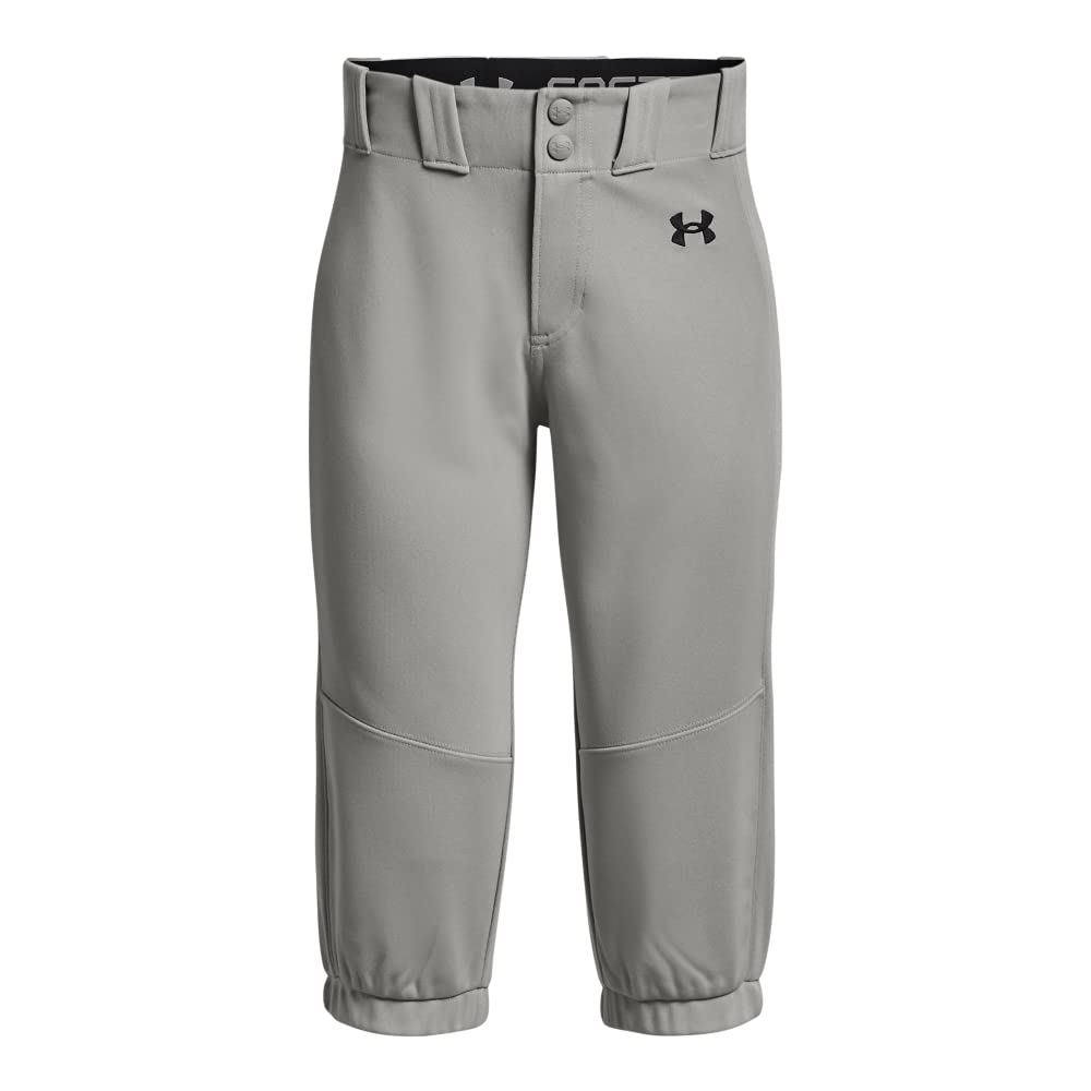 Under Armour Girls Utility Softball Pants 22, (075) Baseball Gray / / Black, Medium