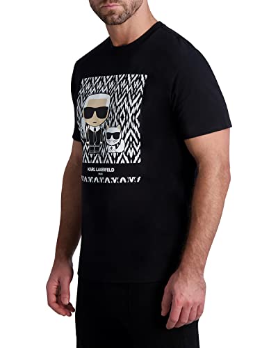 Karl Lagerfeld Paris Men's Soft Cotton Crew Neck T-Shirt, Black, XX-Large