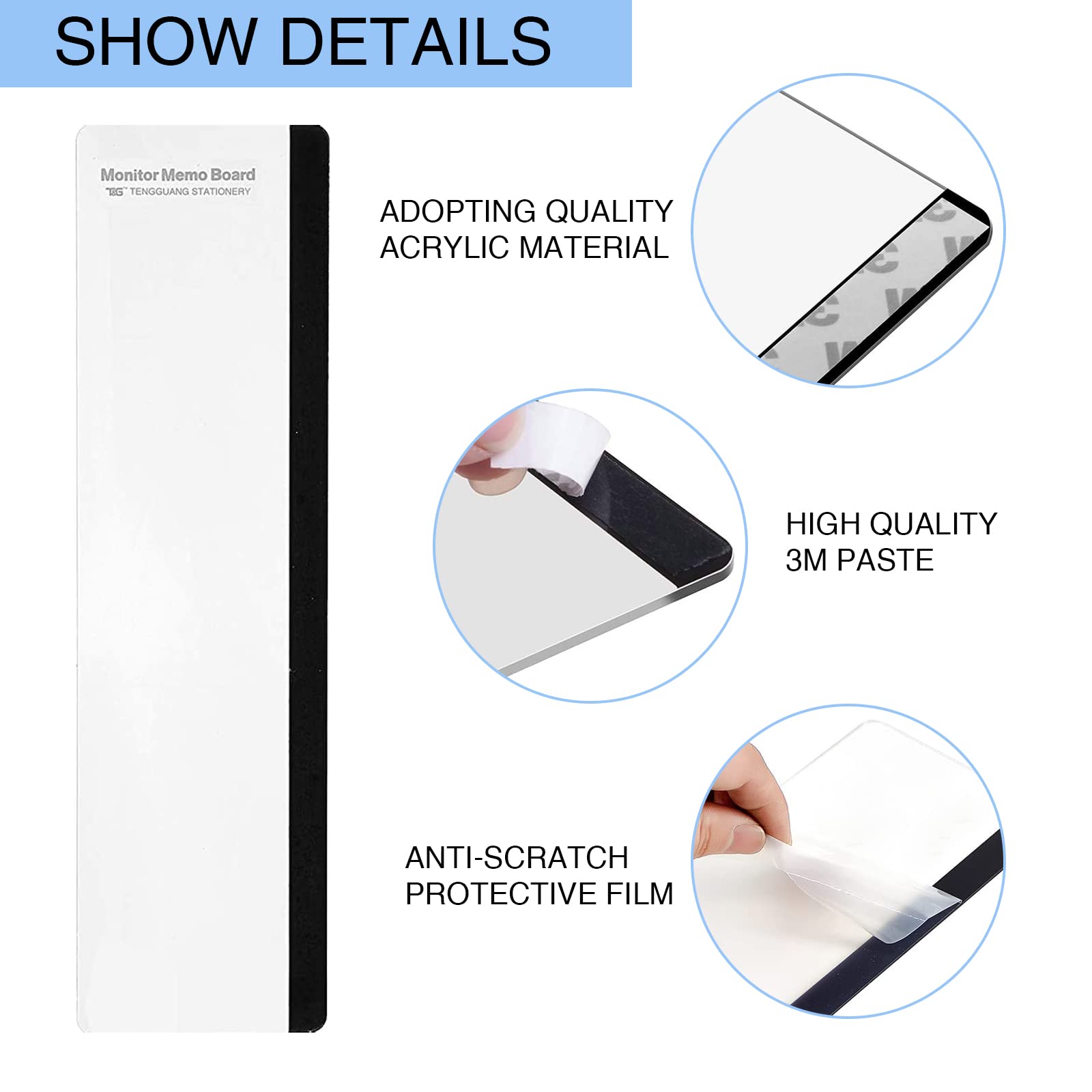 Monitor Memo Board - Multifunction Computer Monitor Memo Board Transparent Monitor Side Panel Creative Desktop Memo Board Easy to Use Suitable for Home Office Desktop 2pcs (Left and Right)