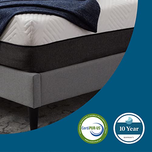 Lucid 12 Inch Hybrid Mattress β Bamboo Charcoal and Aloe Vera Infused- Memory Foam Mattress- Moisture Wicking β Odor Reducing, White/Black, Queen