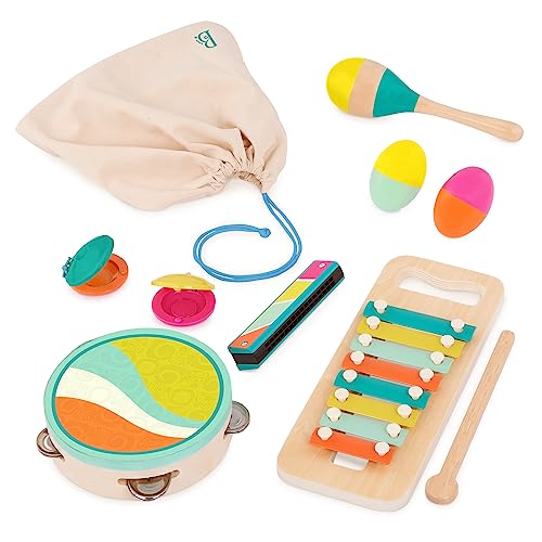 B. toys- Make a Melody- 9pc Wooden Musical Instruments â Xylophone, Tambourine, Harmonica â Drawstring Storage Bag â 2 Years +